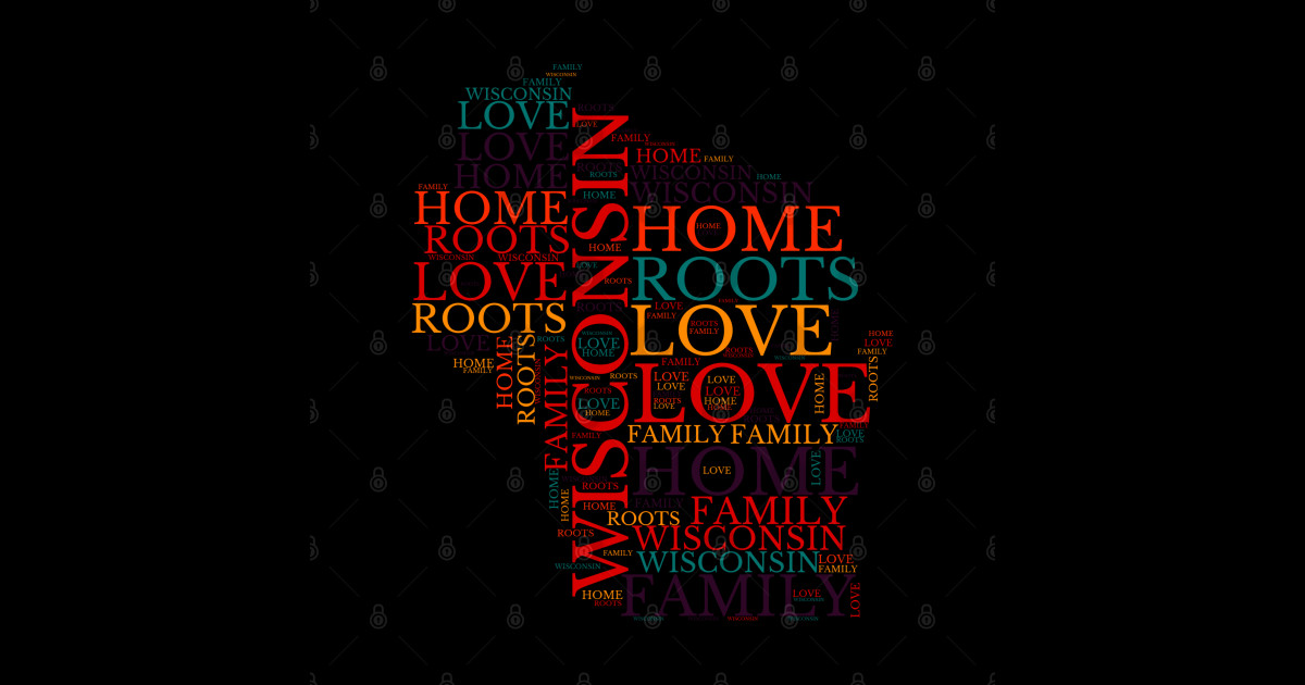 Wisconsin State Home, Love, Roots and Family Map - Wisconsin - Pillow ...