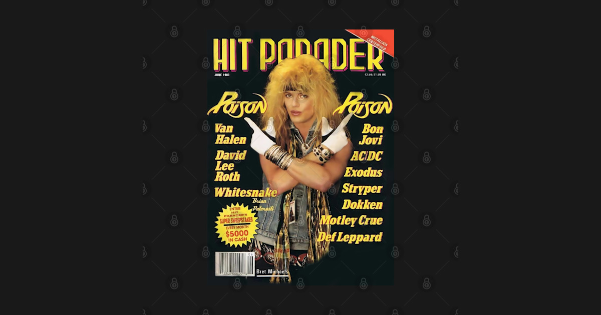 Hit Parader, Poison Magazine Cover - Poison - T-Shirt | TeePublic