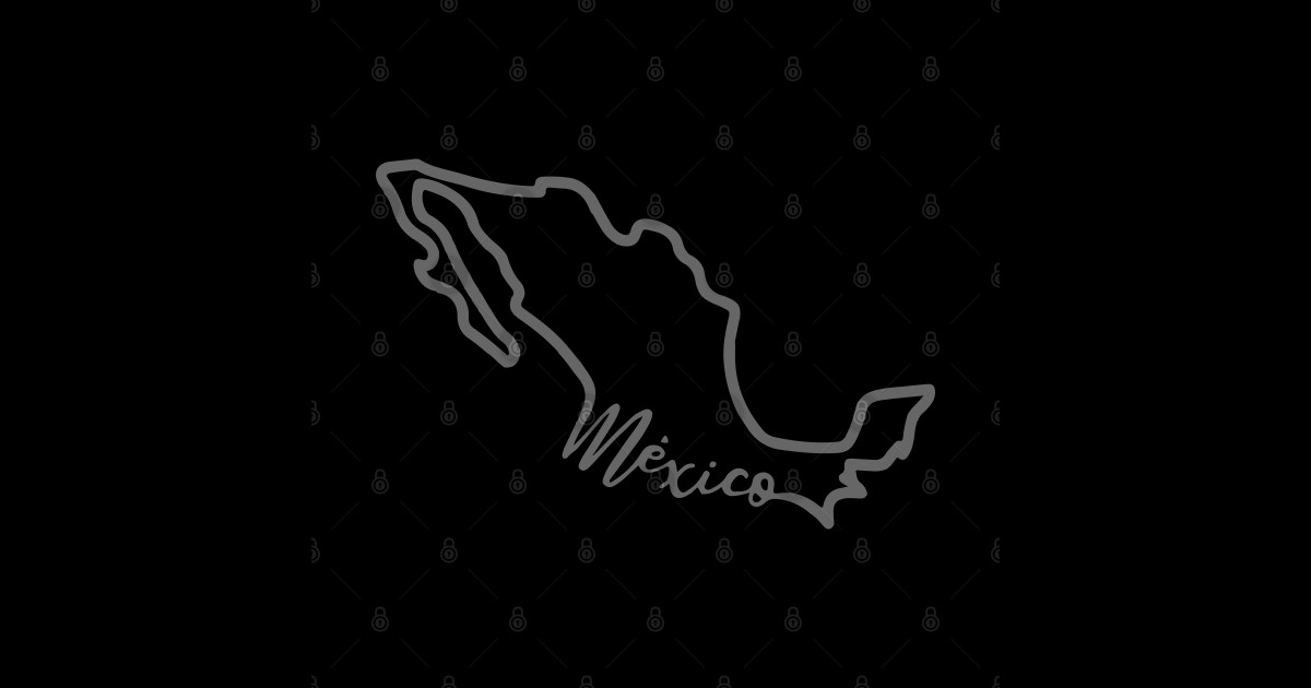 Mexico map line art lettering calligraphy Hispanic heritage pride ...
