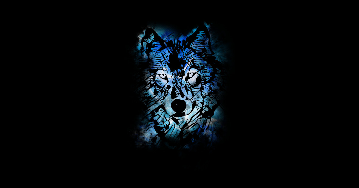 Wolf - Blue - Wolf - Sticker | TeePublic