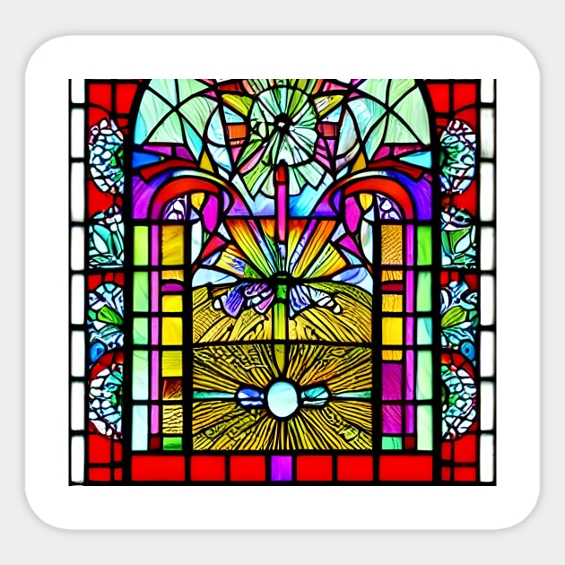 ART Stained Glass Window - Artworks - Sticker | TeePublic