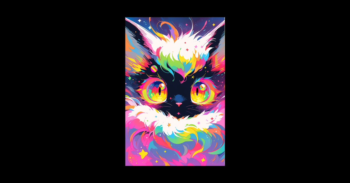 Rainbow Swirl Cat - Rainbow Cat - Sticker | TeePublic