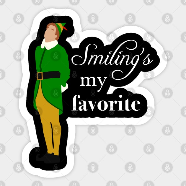 Elf Smiling is my Favorite - Elf - Sticker | TeePublic