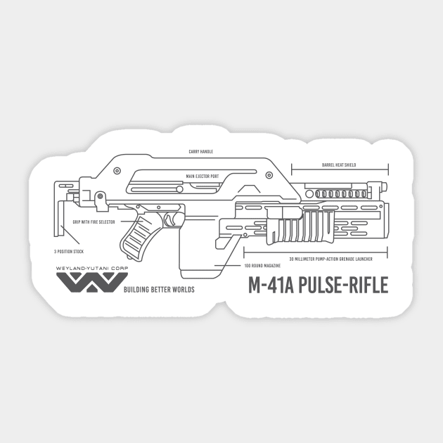 Pulse Rifle (Aliens) - Aliens - Sticker | TeePublic