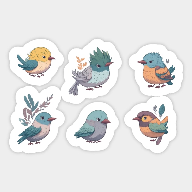 Cute Birds Sticker Pack 3 - Birding Lover - Sticker | TeePublic