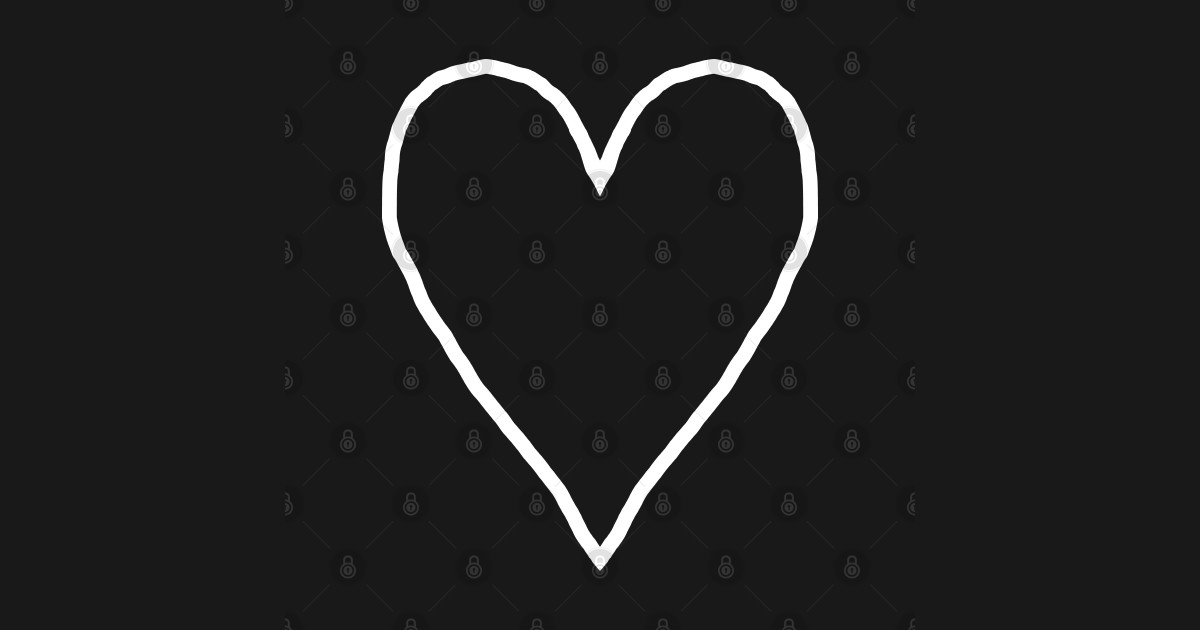 White Line Heart for Valentines Day - Valentines - T-Shirt | TeePublic