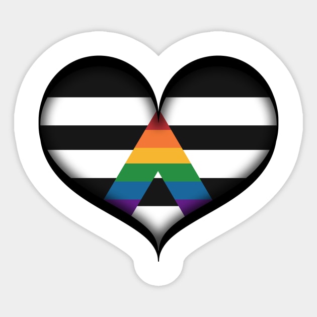 Large Vector Heart in LGBT Ally Pride Flag Colors - Lgbt Ally - Sticker ...