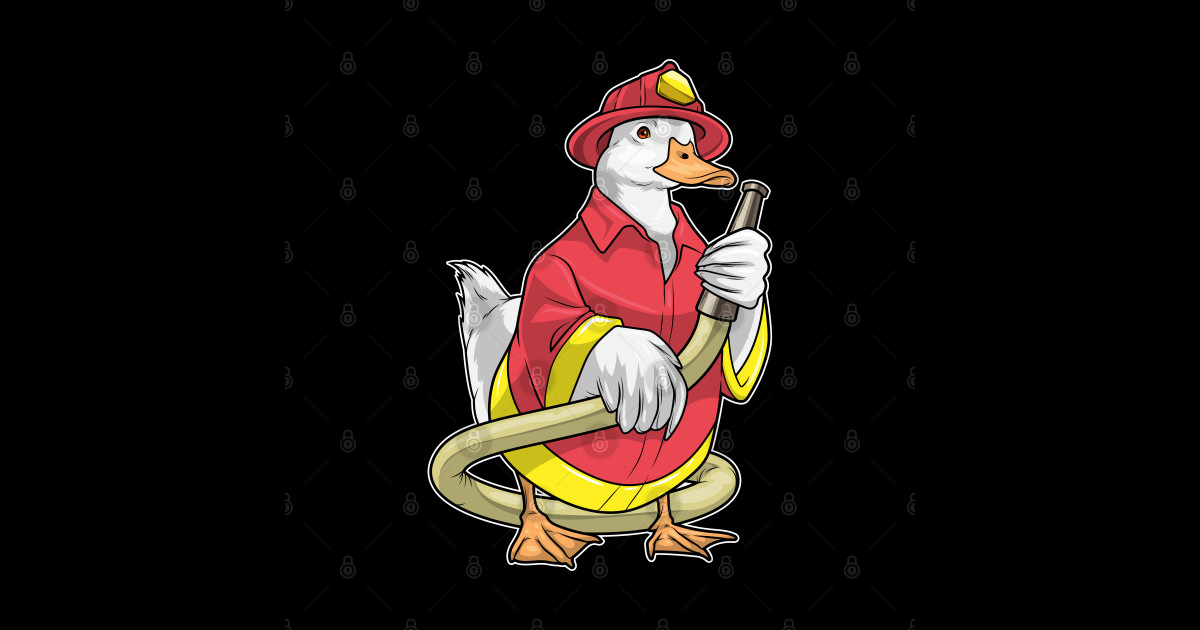 Duck Firefighter Fire hose Fire department - Fire Department - Sticker ...