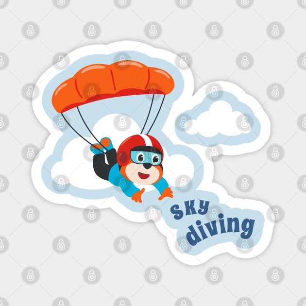 Vector illustration of a cute skydiver. - Skydiving Theme Party ...