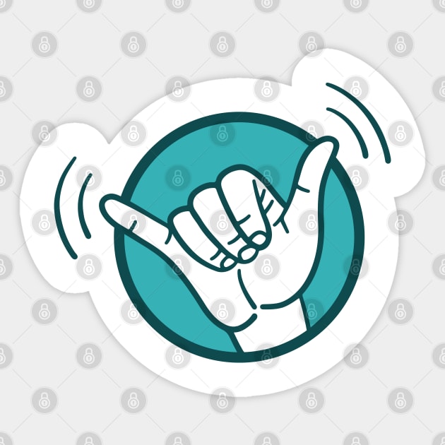 Shaka Hand Badge - Shaka - Sticker | TeePublic