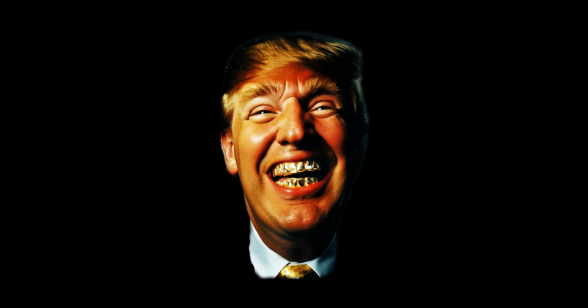 donald trump with grills - Donald Trump With Grills - Sticker | TeePublic