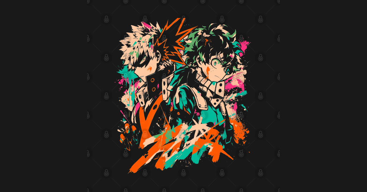 Deku and Bakugo Urban Graffiti Fan - Deku - T-Shirt | TeePublic