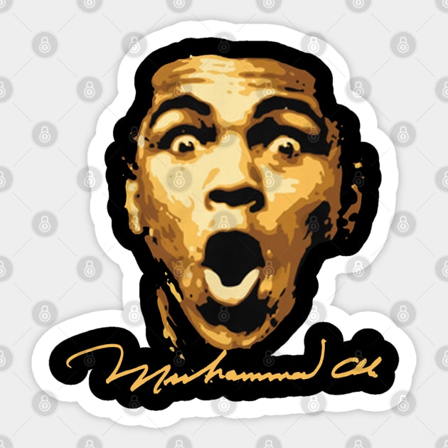 Ali Golden Face - Ali - Sticker | TeePublic