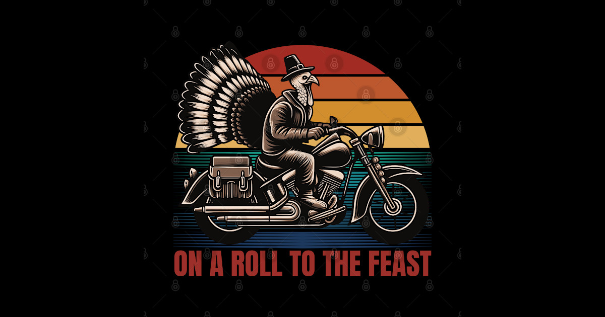 Funny Thanksgiving Turkey Riding Motorcycle - Funny Thanksgiving ...