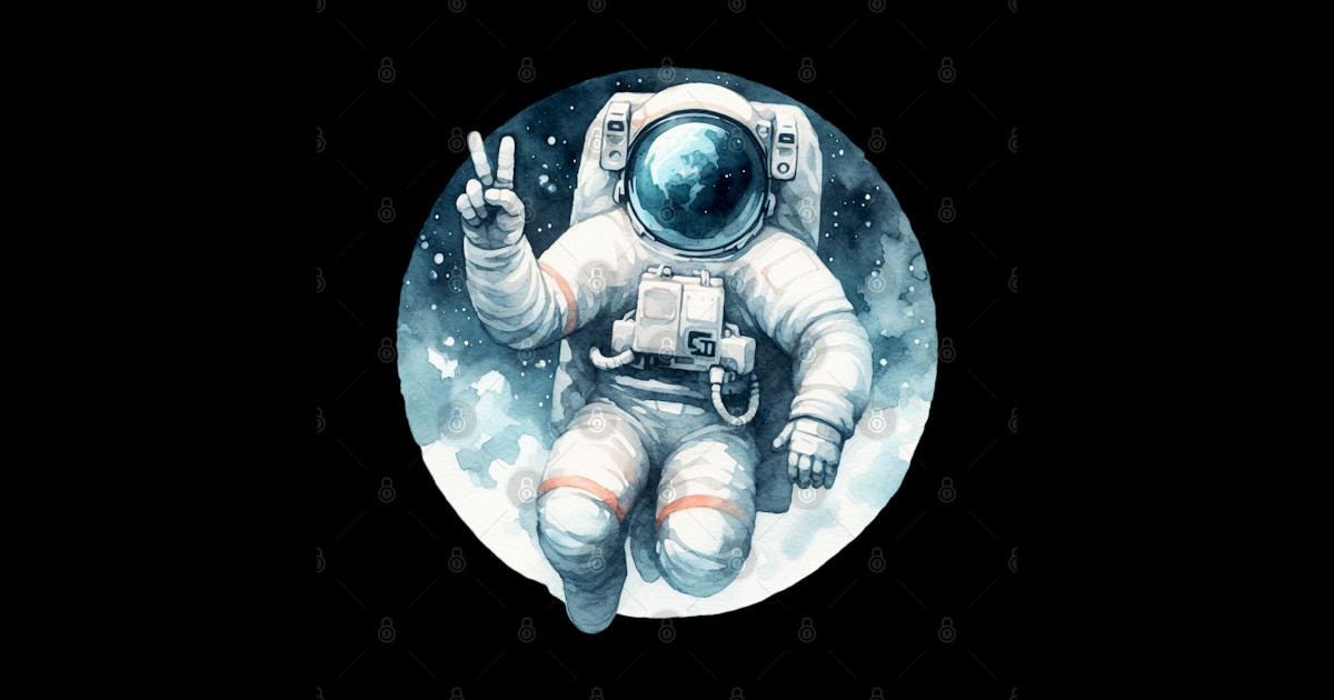 Astronaut Peace Sign - Astronaut In Space - Sticker | TeePublic