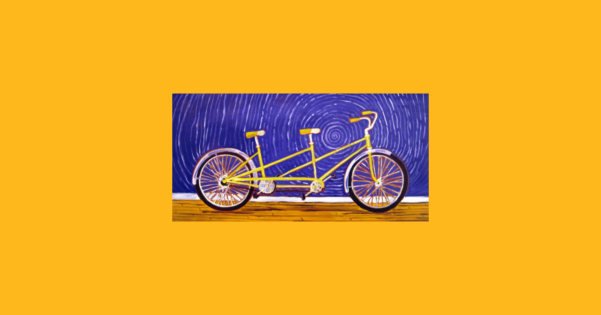 Yellow Tandem Bike - Schwinn Tandem Bike Print - T-Shirt | TeePublic