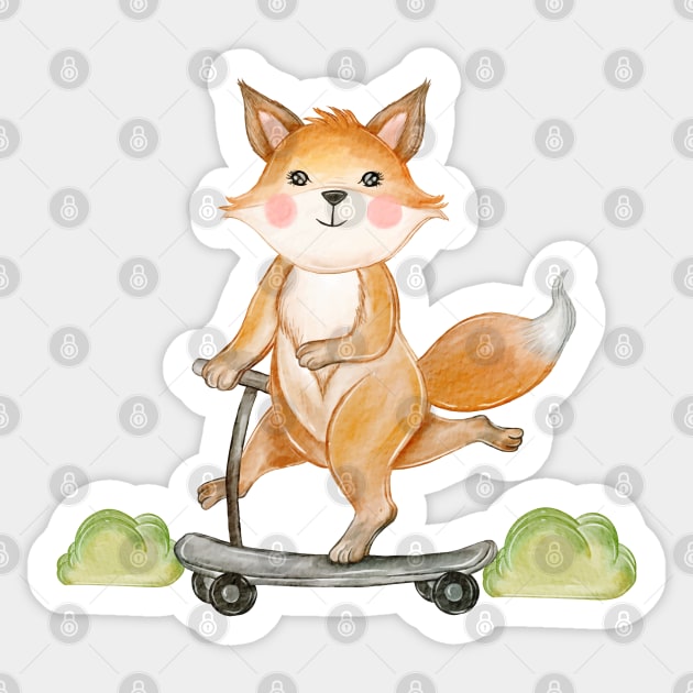 Fox Triple Legs Scooter - Fox Triple Legs Scooter - Sticker | TeePublic