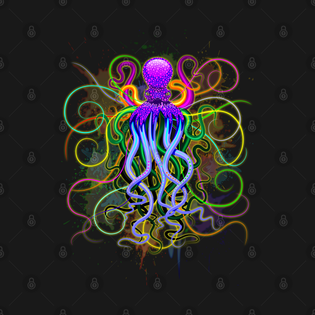 Octopus Psychedelic Luminescence - Deep Water Creature - T-Shirt ...