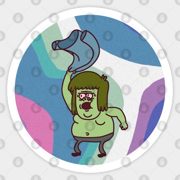Muscle Man - Cartoon - Sticker | TeePublic