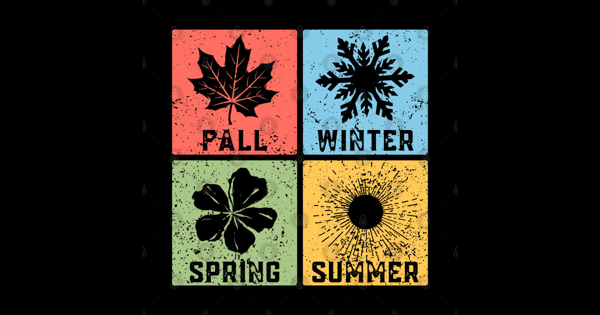 Four Seasons Pop Art Design - Seasonal Icons - Four Seasons - Sticker ...