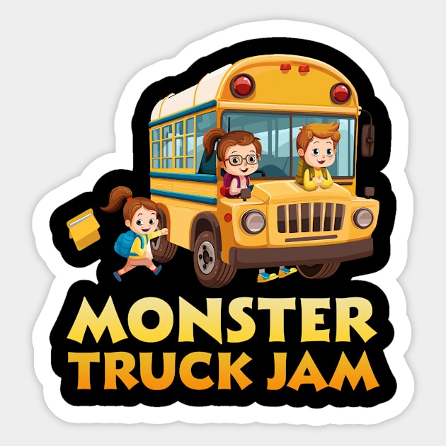 Monster Truck Jam School Bus Yellow Back To School Toddlers - Monster ...