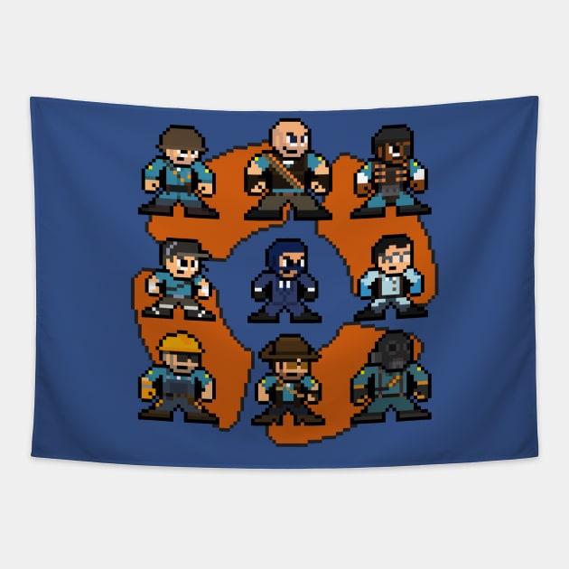 Team Fortress 2 Blue Team-TF2 8bit Pixel Art - Tf2 - Tapestry | TeePublic