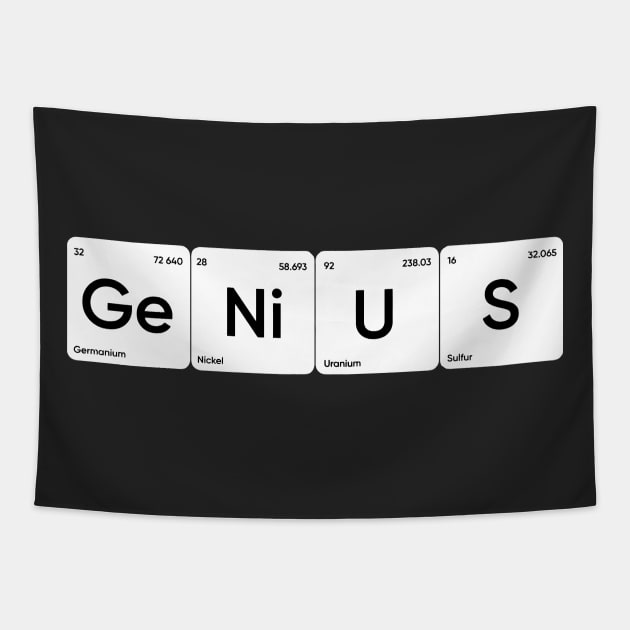 Genius Periodic Table of elements - Genius - Tapestry | TeePublic