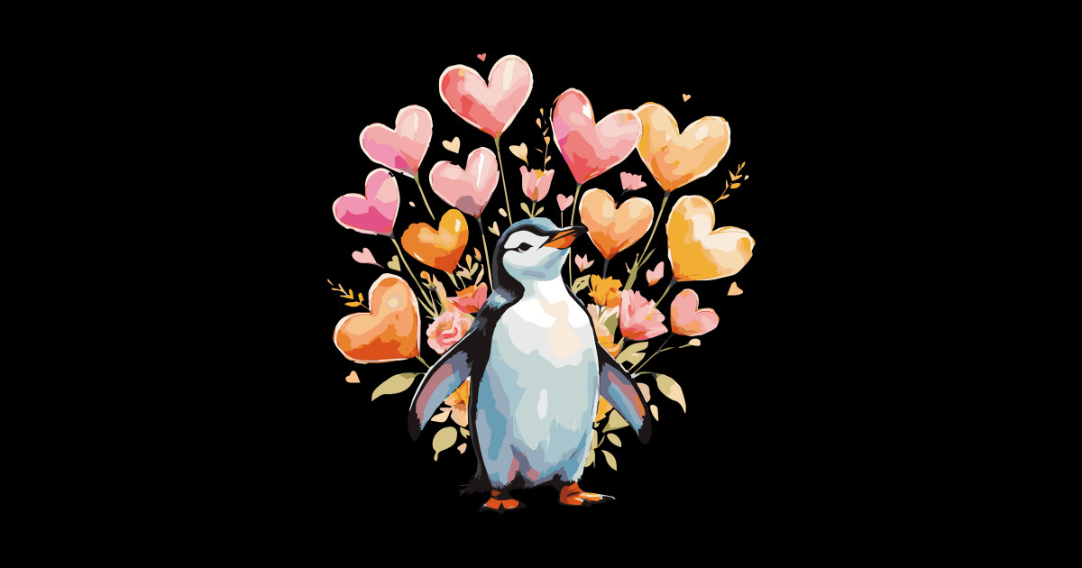 pinky penguin flower - Pinky Penguin Flower - Sticker | TeePublic