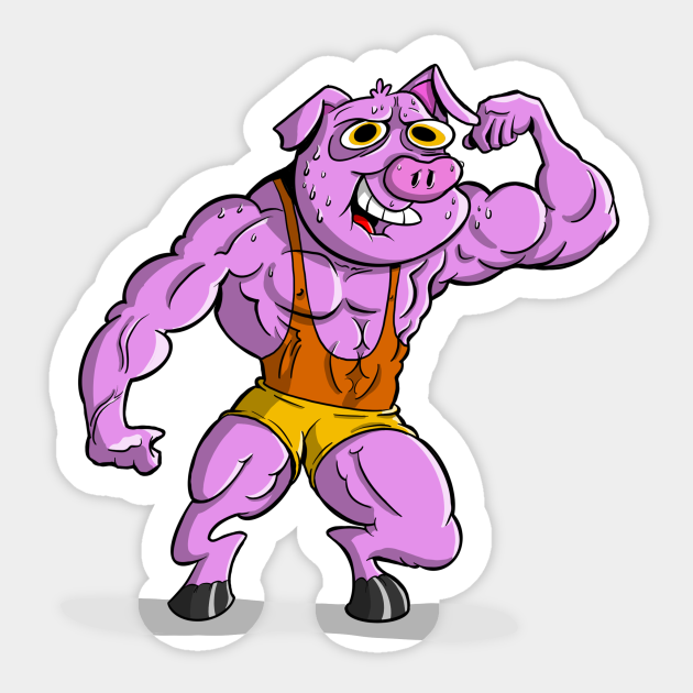 This Little Piggy Got Ripped! - Silent - Pig - Sticker | TeePublic