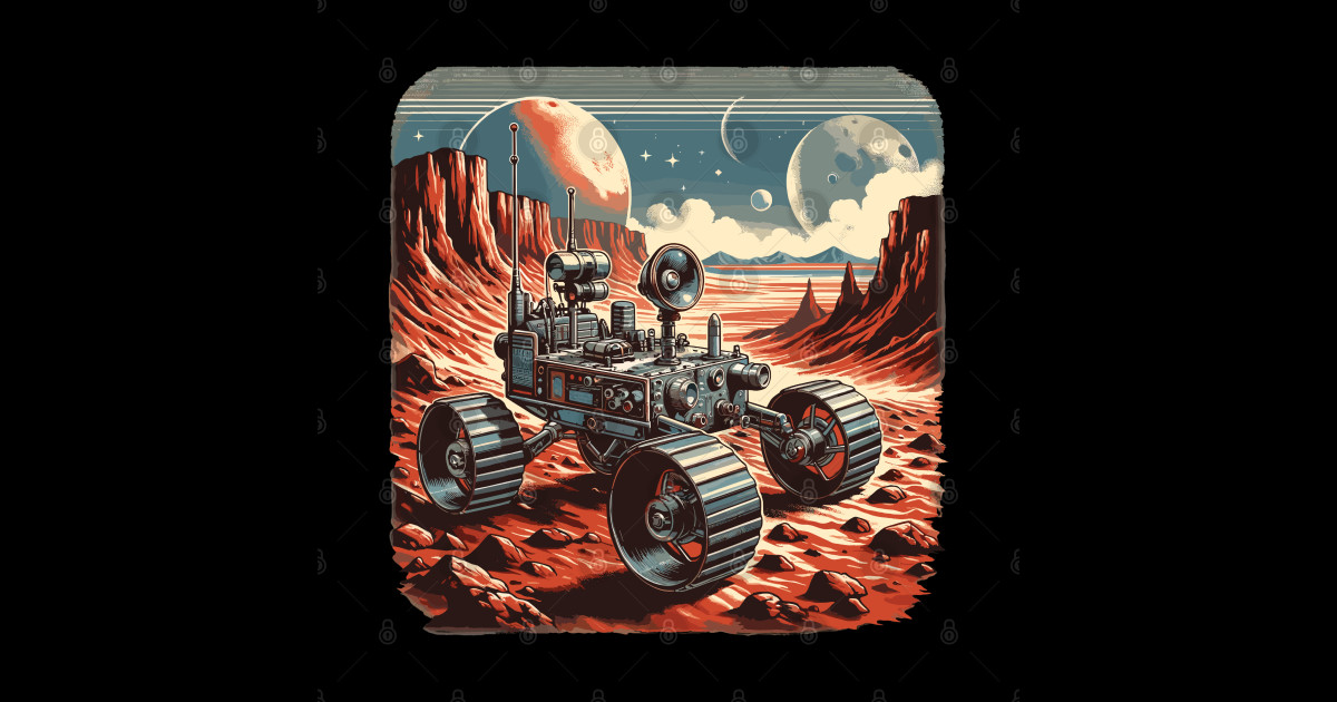 Martian Mars Chronicles: Retro Rover Quest - Mars Rover - Sticker ...