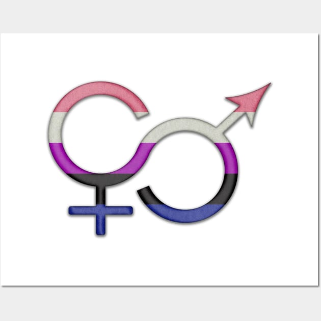 Gender Fluid Symbol in Pride Flag Colors - Gender Fluid Pride - Posters ...