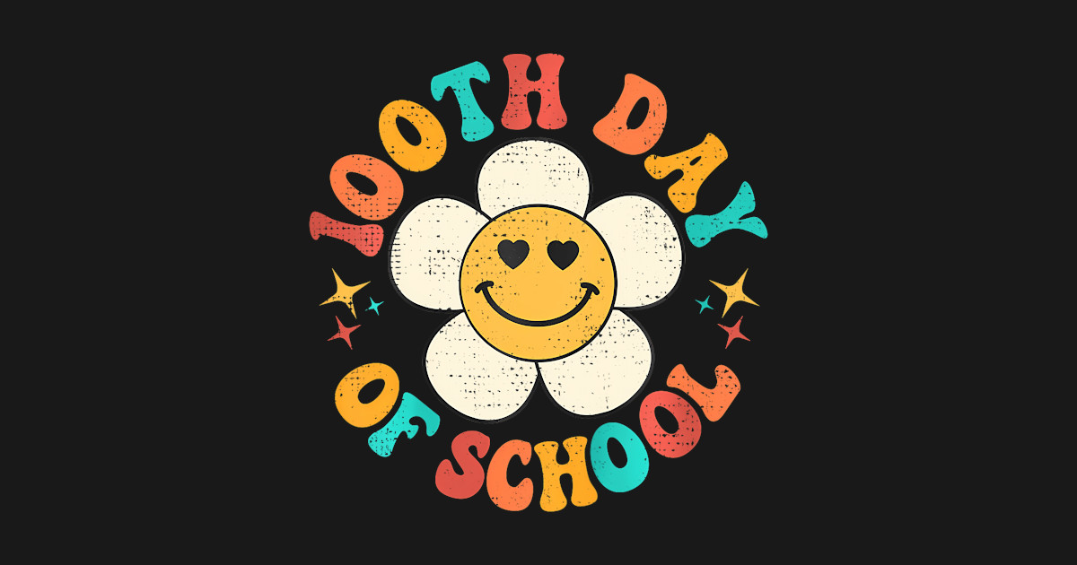 Groovy 100 Days Of School Hippie Floral Teacher Student Kids - Groovy ...