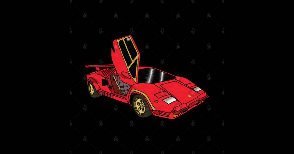 Lamborghini Countach - Lamborghini Countach - Sticker | TeePublic