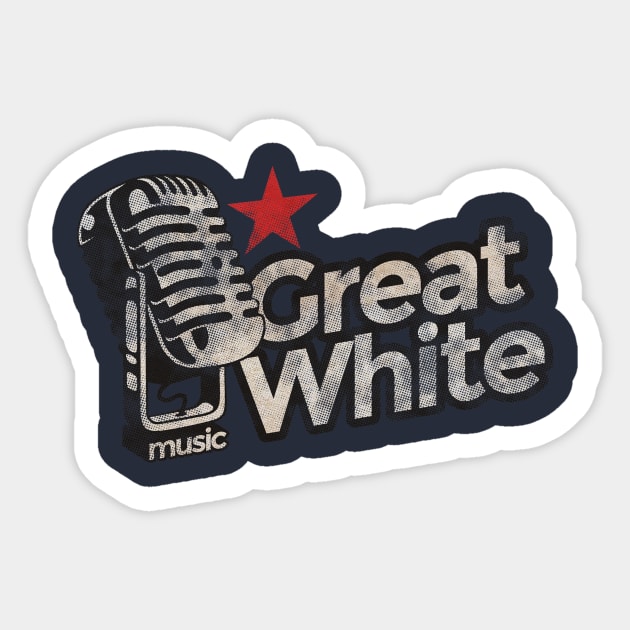Great White Vintage - Great White Vintage - Sticker | TeePublic