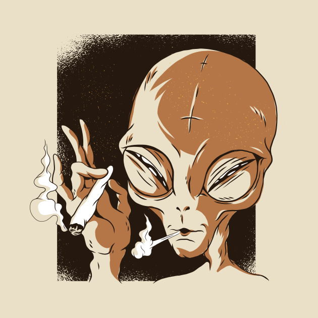 Alien Smoking - Smoking Alien - T-Shirt | TeePublic
