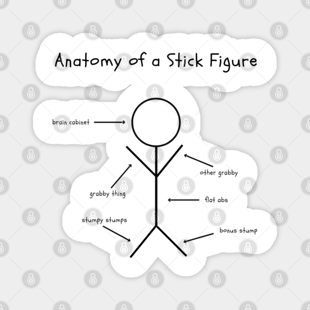 Anatomy of a Stick Figure - Stick Figure - Magnet | TeePublic