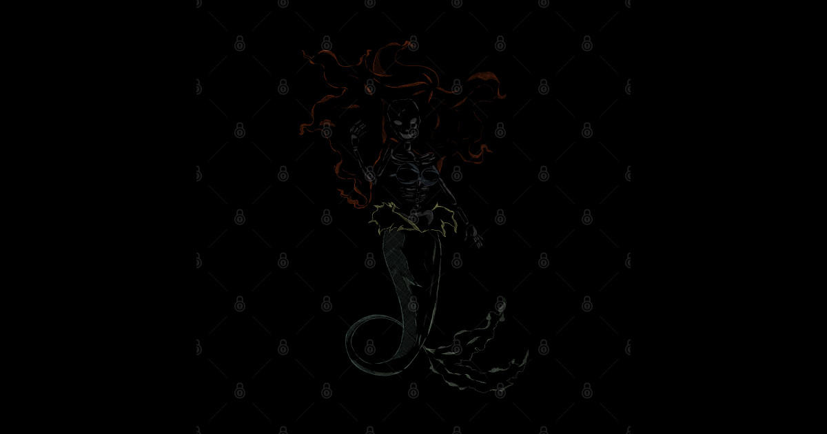 Mermaid Ariel skeleton - Mermaid - Sticker | TeePublic