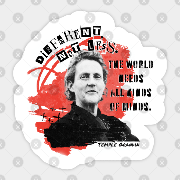 Temple Grandin Punk Autism Different Not Less - Autism - Sticker ...