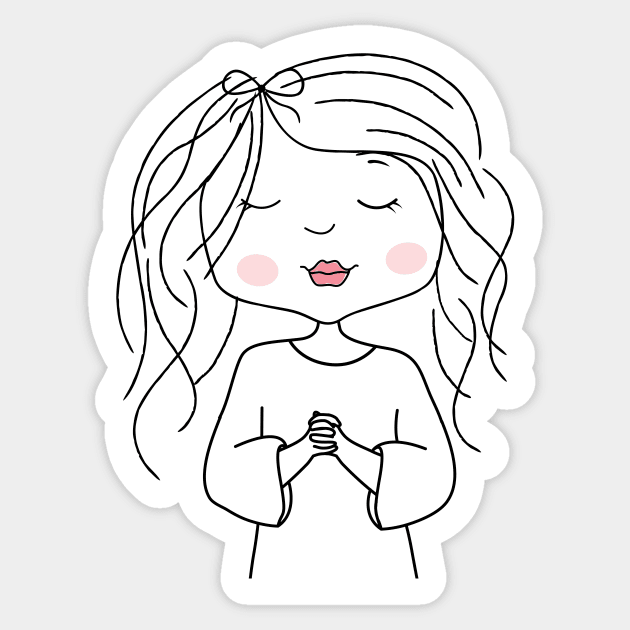 Little girl prayer - Prayer Day - Sticker | TeePublic