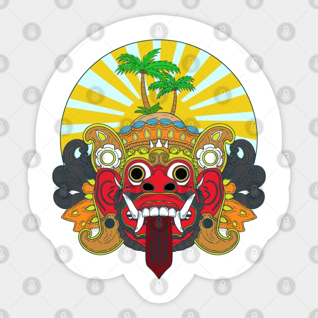 Barong Bali with Sun - Bali Island - Sticker | TeePublic