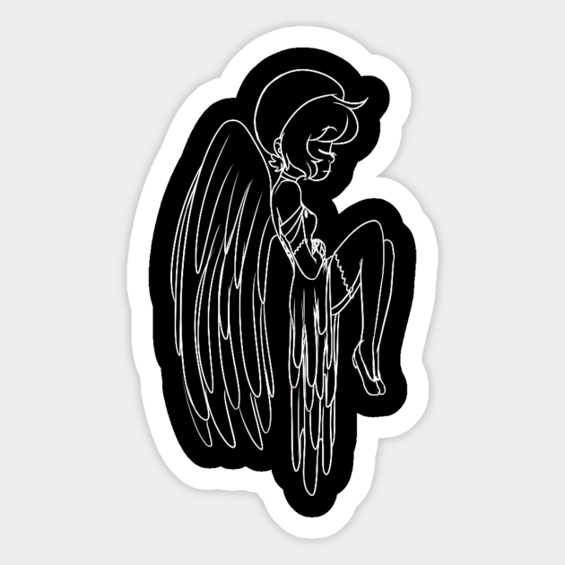 Fallen Angel - Angel Wings - Sticker | TeePublic