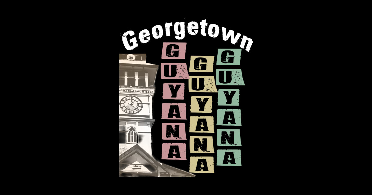 Georgetown, Guyana flag color letters Design - Georgetown Guyana ...
