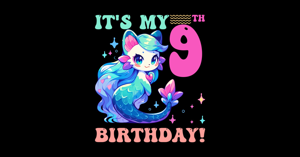 Kids It's My 9th Mercat Birthday Eight Year Old Gift For Boys Girls ...