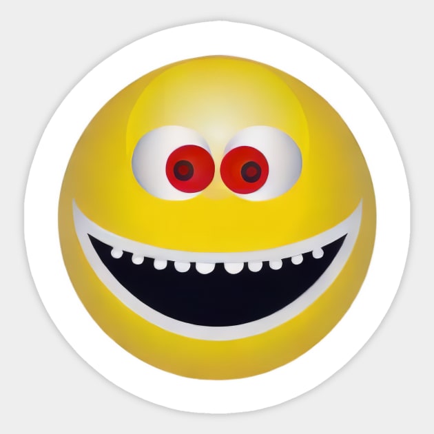 Monster Smiley Face - Smiley Face - Sticker | TeePublic