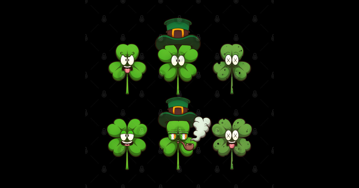 Cute Four-Leaf Clovers - Cute Four Leaf Clovers - Sticker | TeePublic