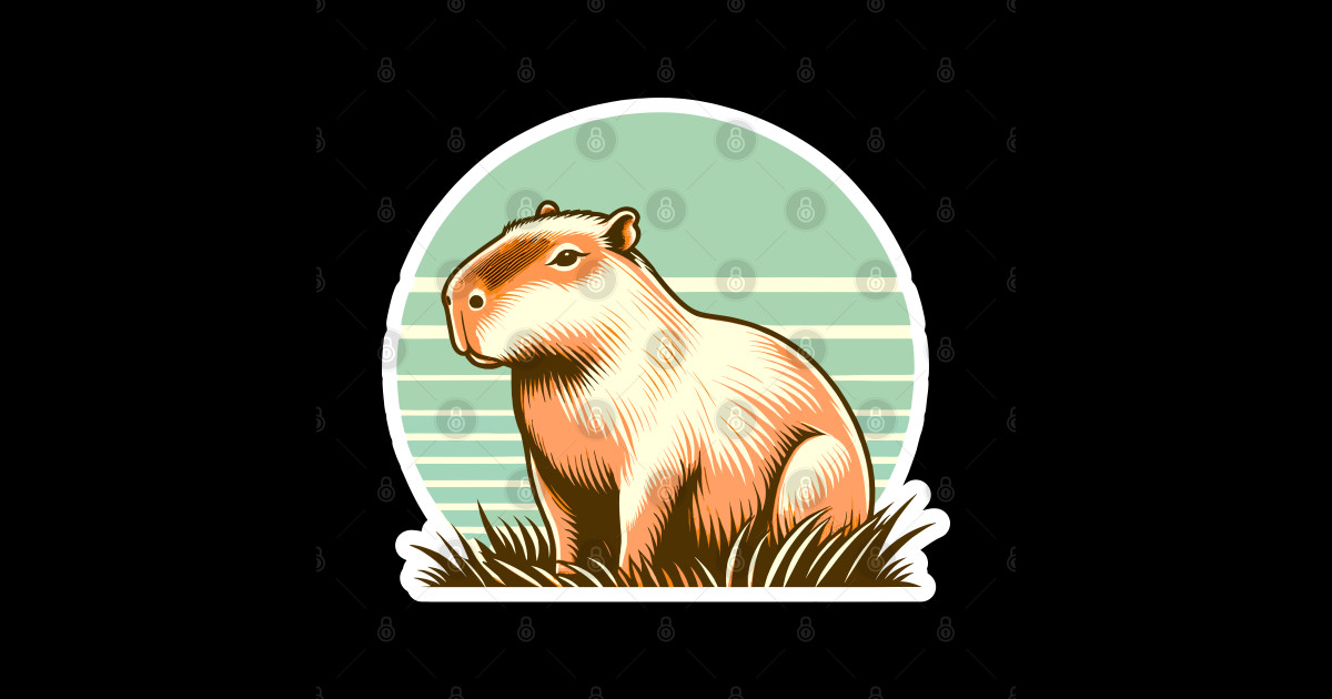 Cute Capybara: Vintage Wildlife Art - Cute Capybara - Posters and Art ...
