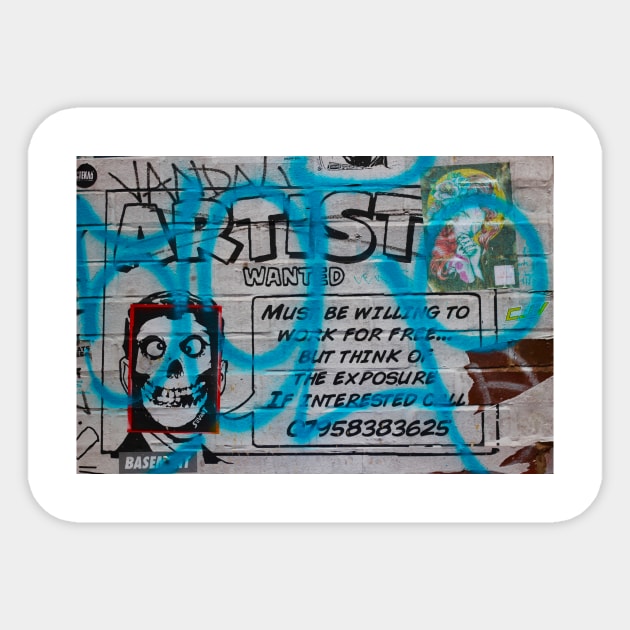 Artist wanted sign graffiti - Graffiti Style - Sticker | TeePublic