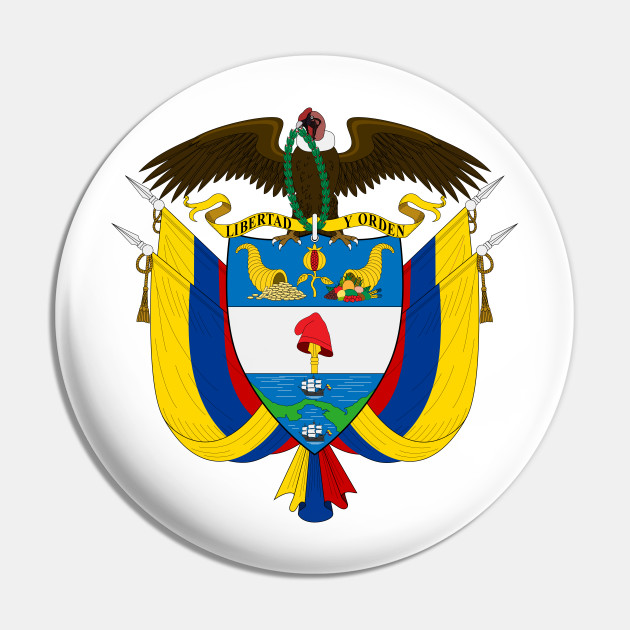 Coat of Arms of Colombia | Colombian National Symbol - Flag - Pin ...