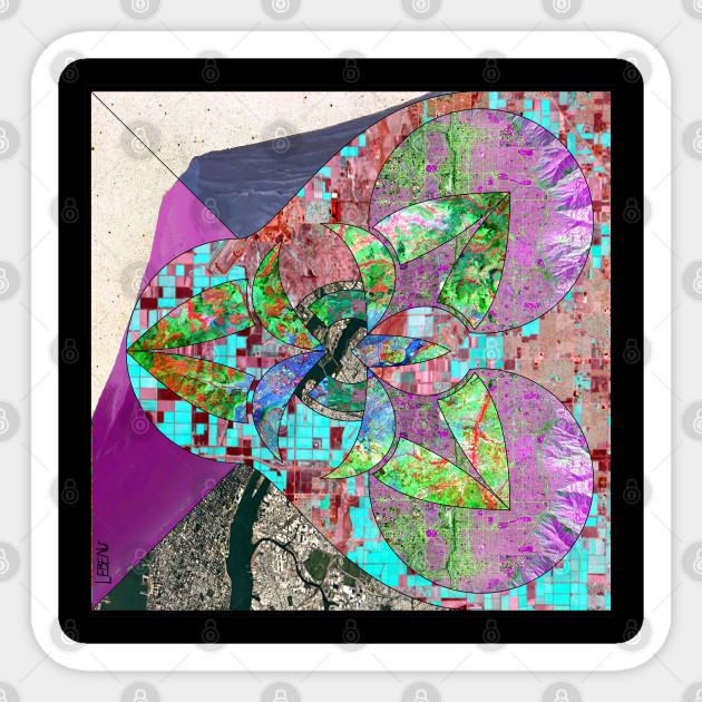 geography collage photograph city in global map - Cartography - Sticker ...