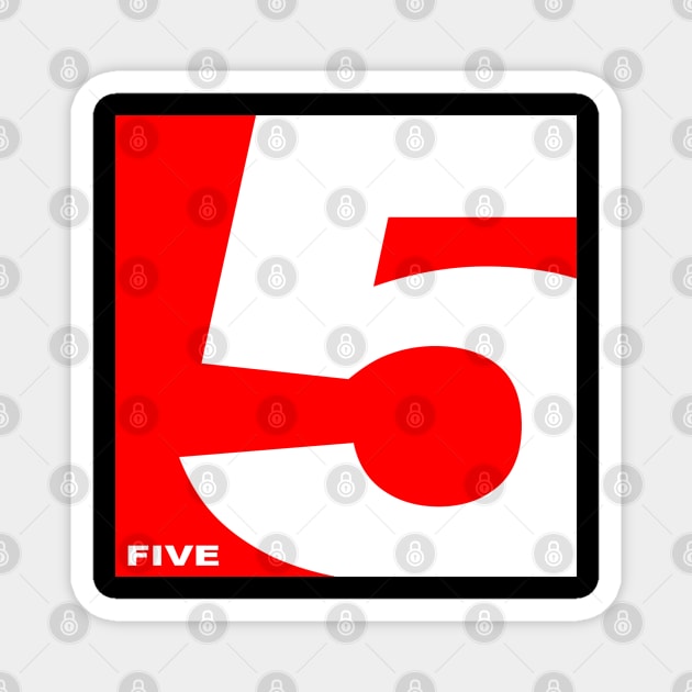 CUTE MODERN NUMBER 5 FIVE RED COLOR - Cute Modern Number 5 Five Red ...
